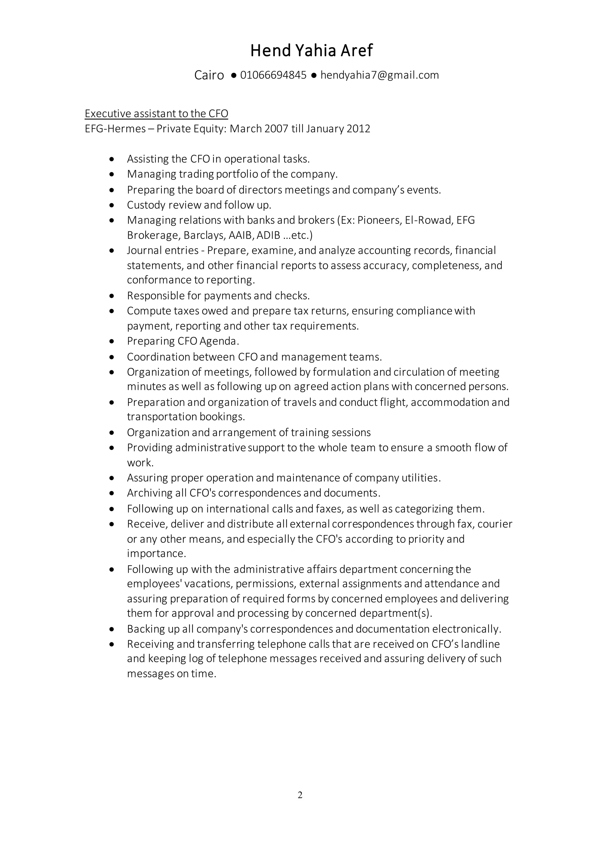 Hend Yahia CV 2 | PDF