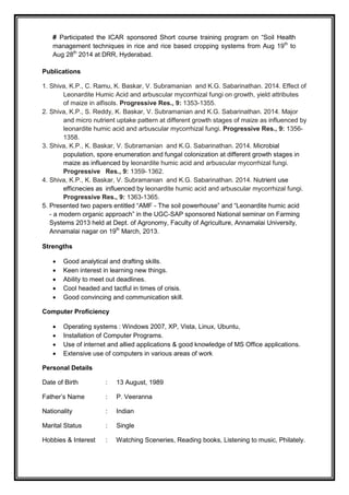 SHIVAKUMAR. P - Resume | PDF