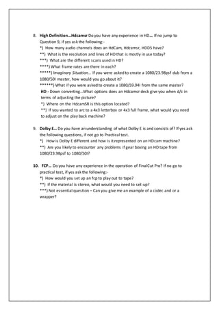 TECH QUESTIONS | DOCX | Digital Audio | Computer Software and Applications