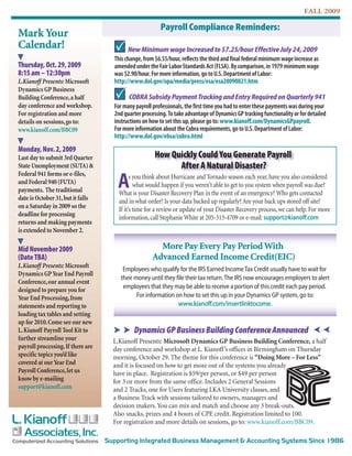 Payroll Run Fall 2009 Newsletter | PDF