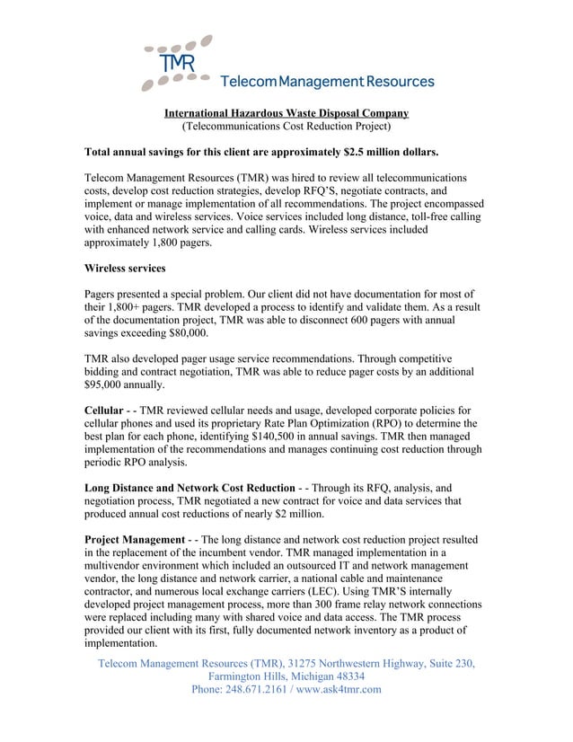 TMR Case Studies | PDF