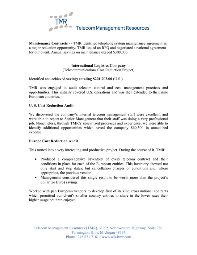 TMR Case Studies | PDF