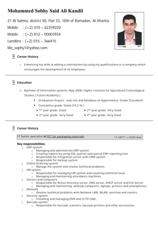 Mohamed Sobhy - CV | PDF | Computing | Technology & Computing