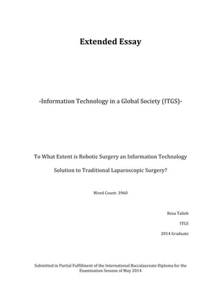 Sample Extended Essay Title Page