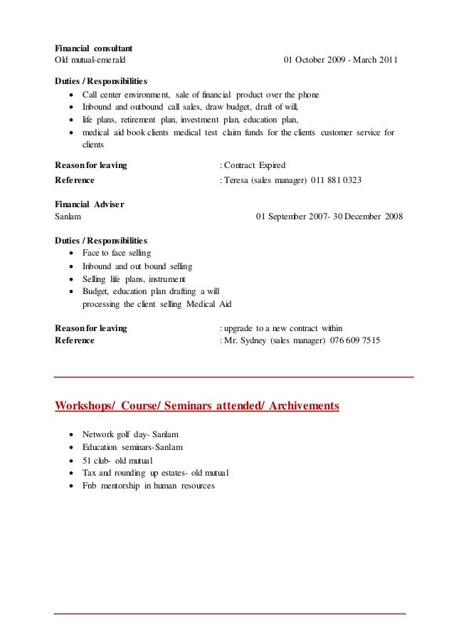 Resume of Thandeka Tshepiso Kgiba