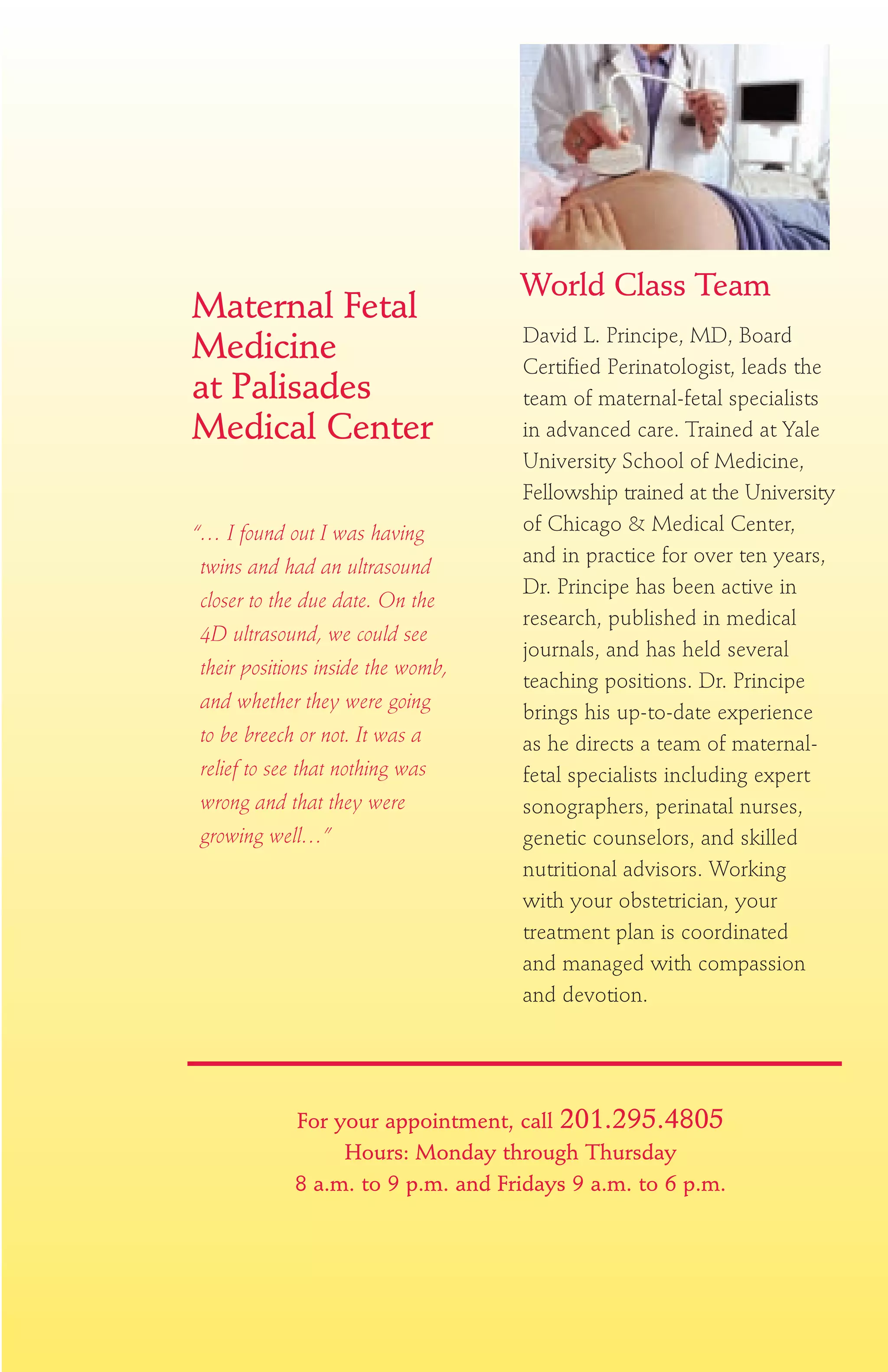 perinatology @ Palisades Medical Center | PDF