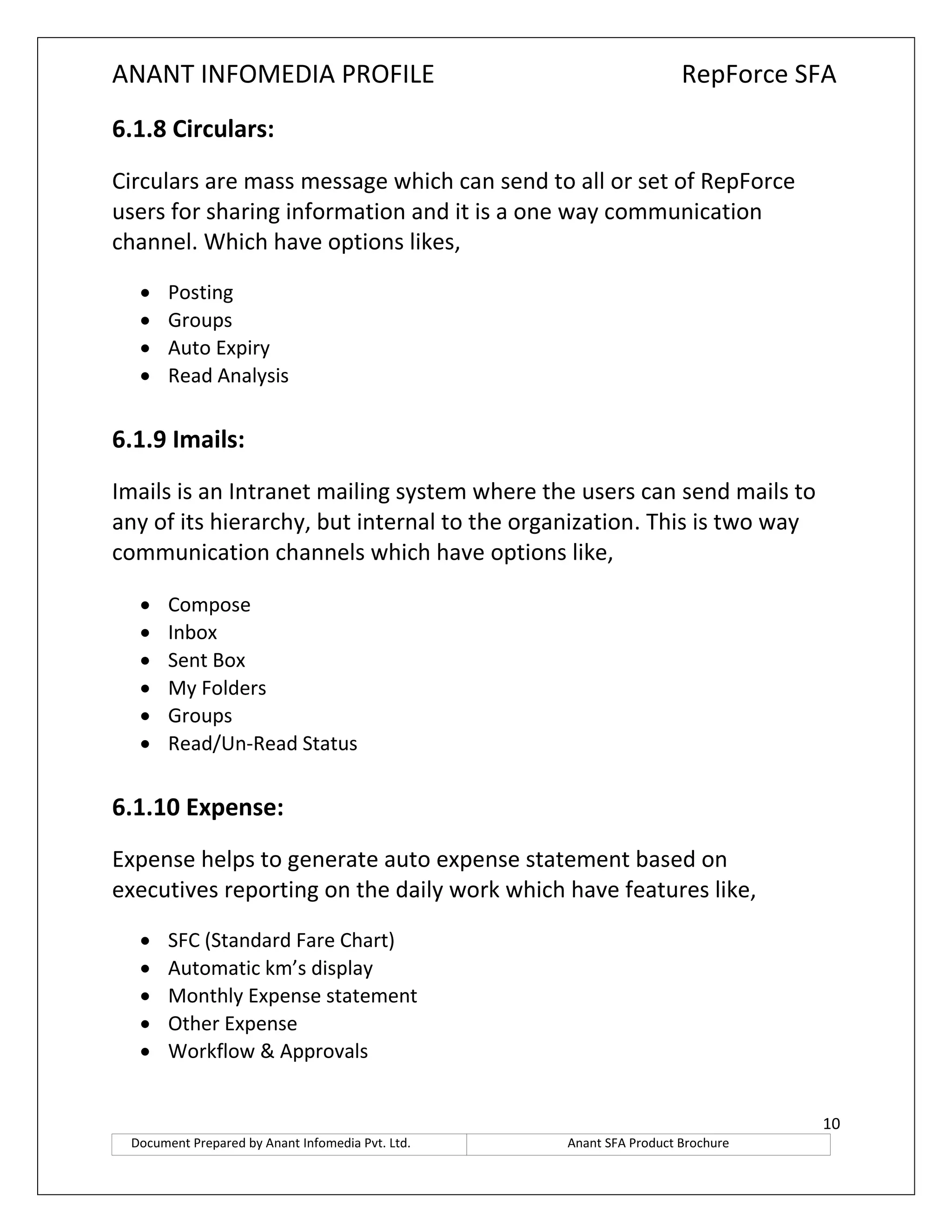 Anant_SFA_RepForce_Brochure | PDF