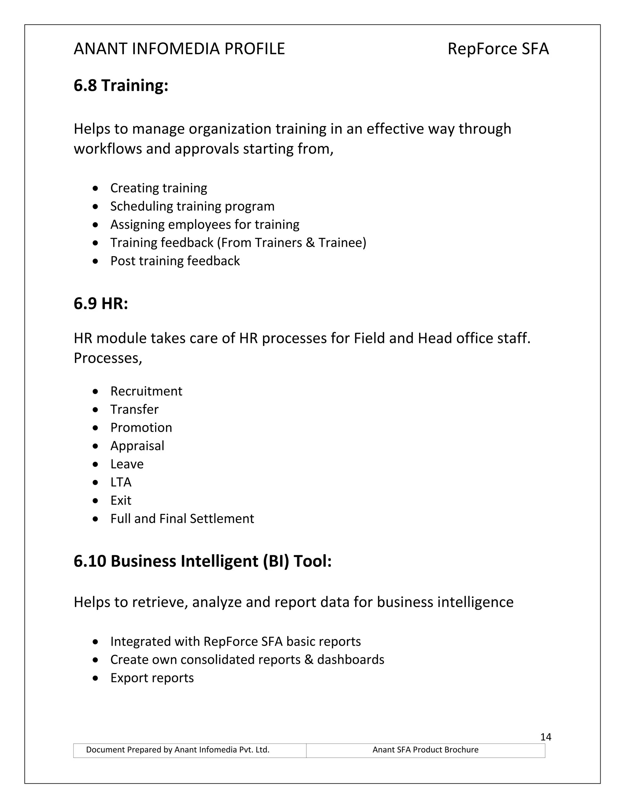 Anant_SFA_RepForce_Brochure | PDF