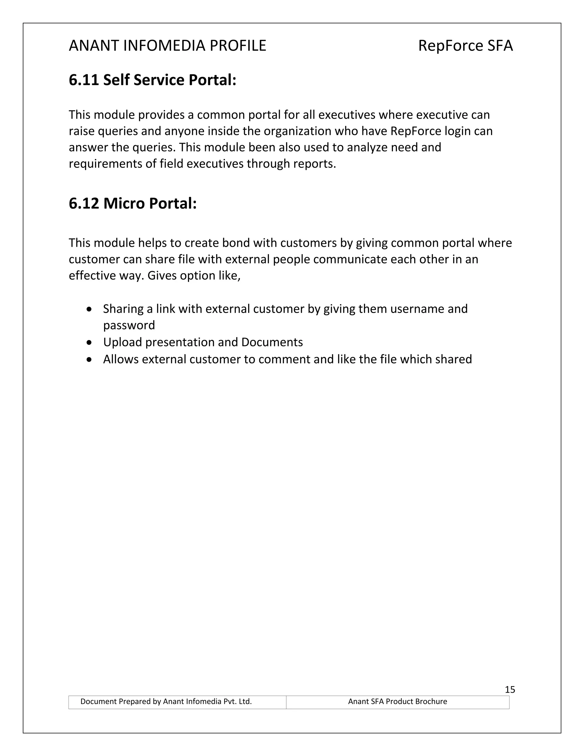 Anant_SFA_RepForce_Brochure | PDF