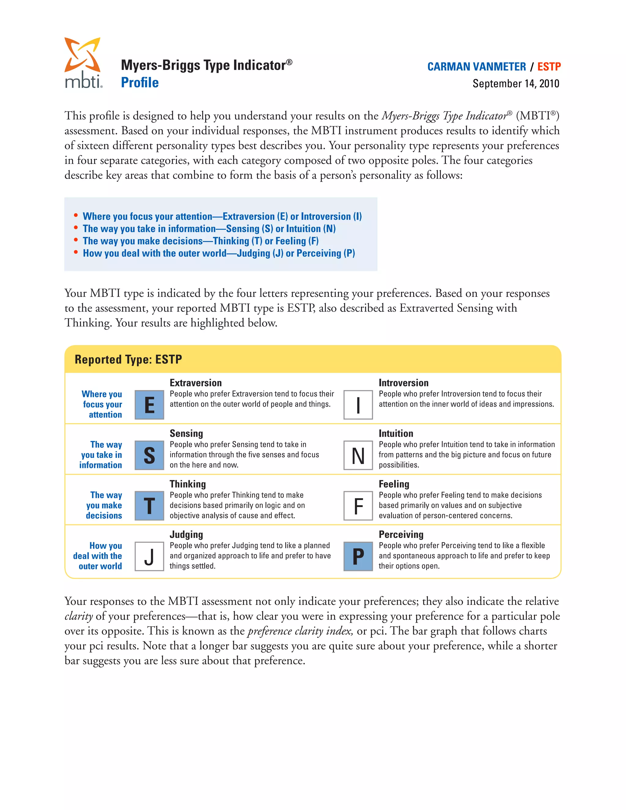 Myers-Briggs Type Indicator_VanMeter | PDF