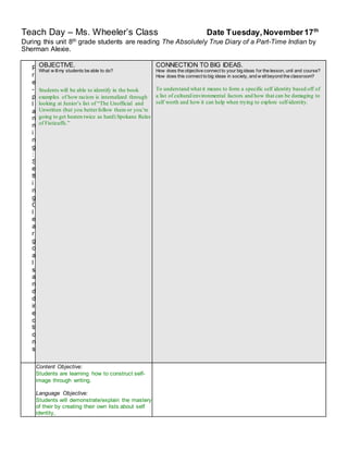 PartTimeIndianLessonPlan_Revised111015 | PDF