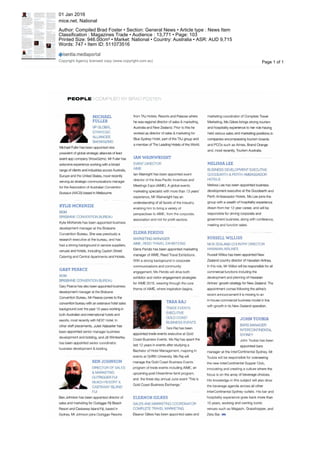 160101 J.Toubia appointment - mice.net - print | PDF | Australia and Oceania Travel | Travel ...