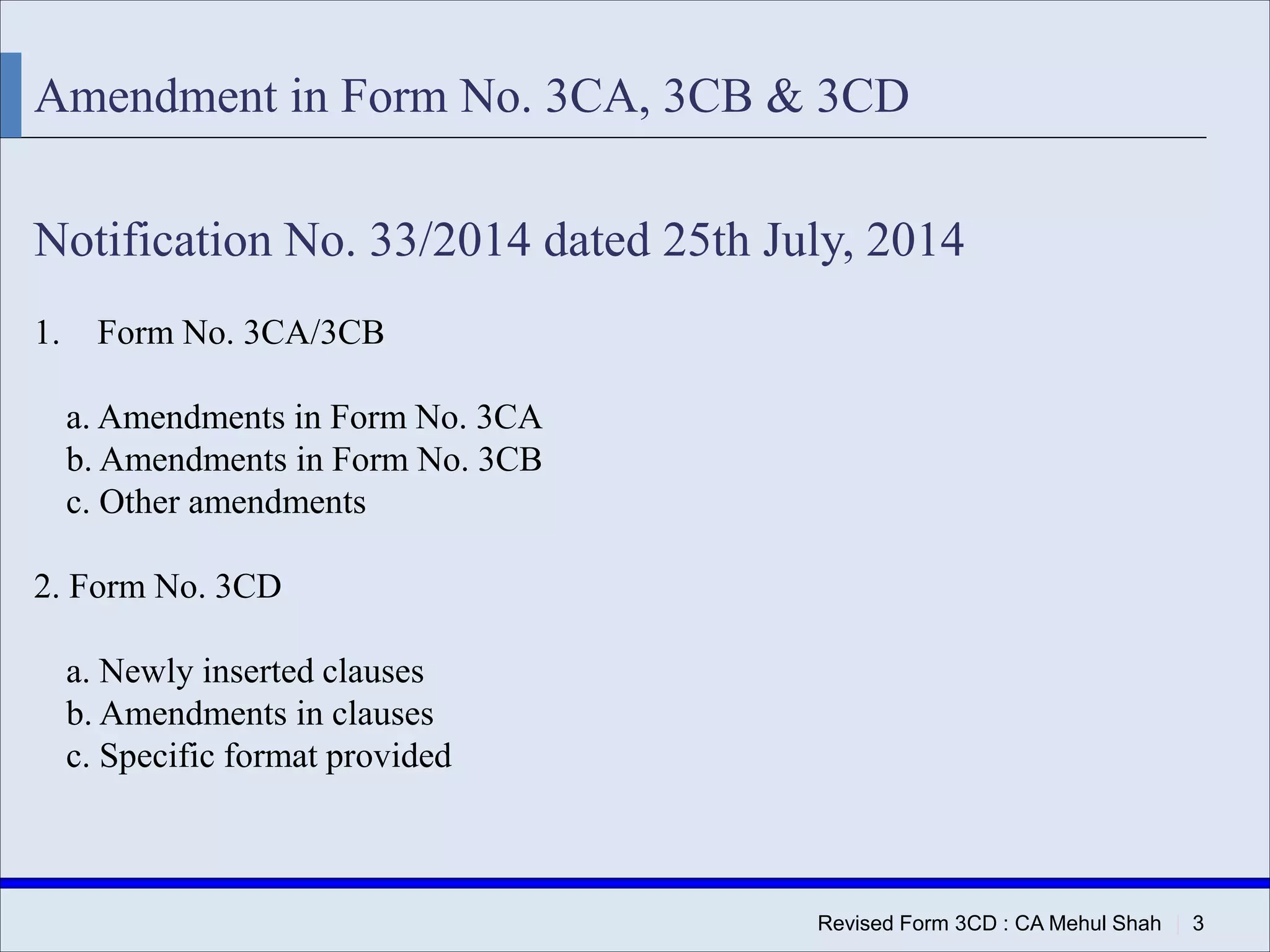 Revised Form 3CD presentation | PPT