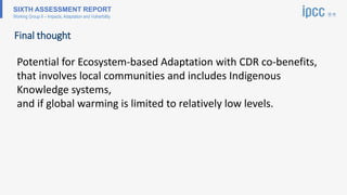 CDR and ecosystems: opportunities and risks | PPTX | Environment | Science