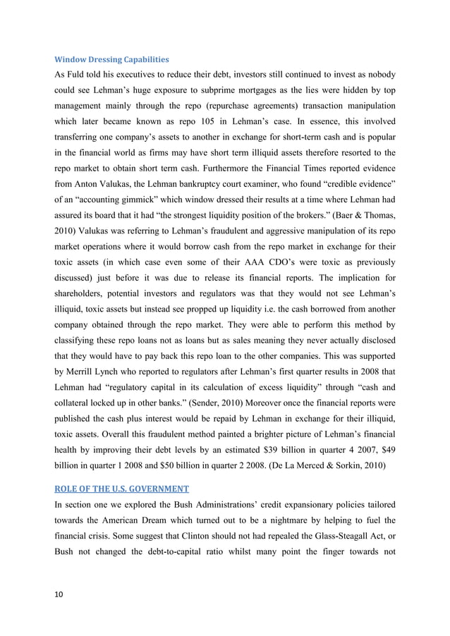 Causes of the Financial Crisis | PDF