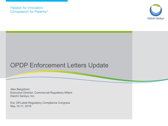 OPDP Enforcement Letters Update 2016 | PPT