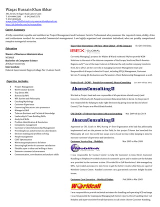 Waqas Hussain Khan Akbar - Updated CV 1 | PDF