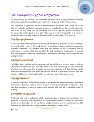 Job Satisfaction & Dissatisfaction | PDF
