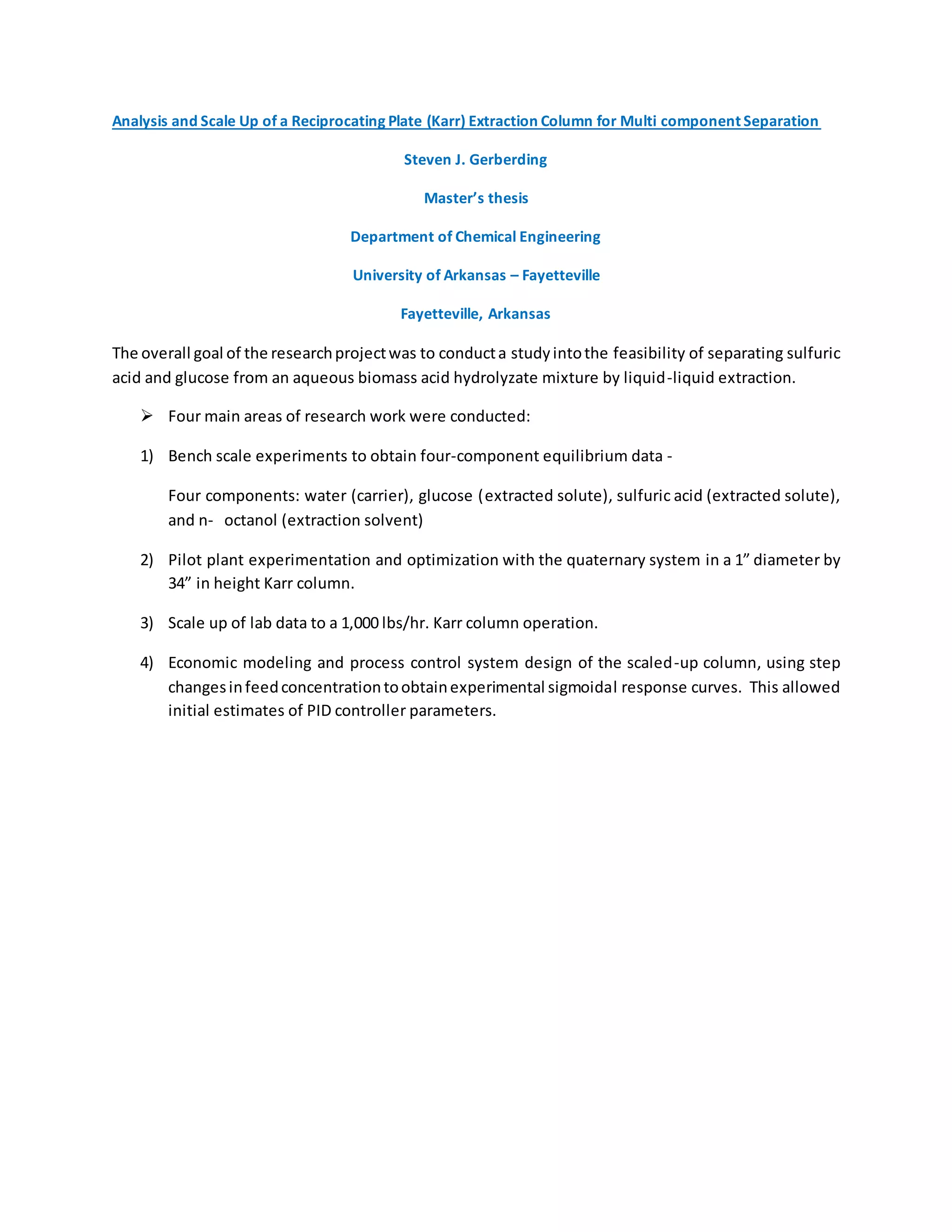 Analysis and Scale Up of a Reciprocating Plate description | DOCX