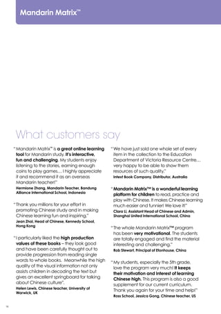 Mandarin Matrix BROCHURE 2013 | PDF