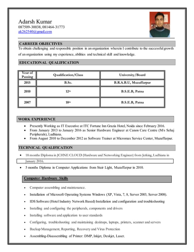 Adarsh cv | PDF