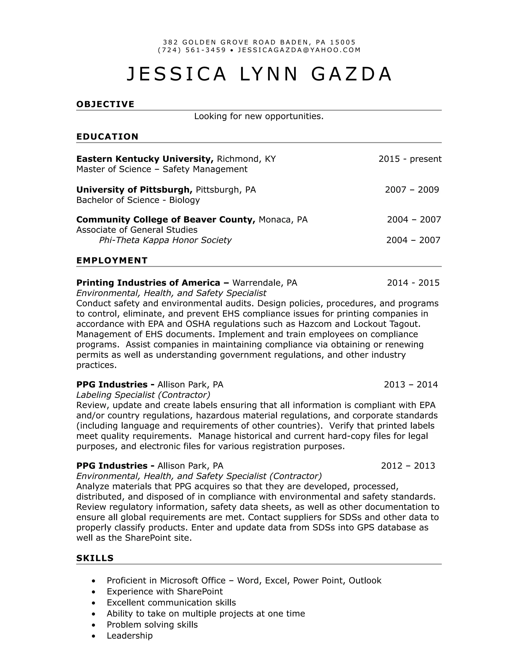 Gazda Resume | DOC