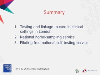 Facilitating HIV testing and linkage to care - the UK experience | PDF
