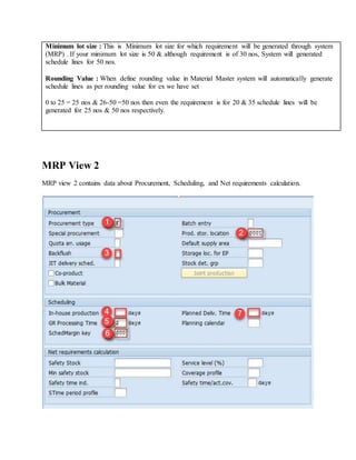 MRP views in Material Master | DOCX