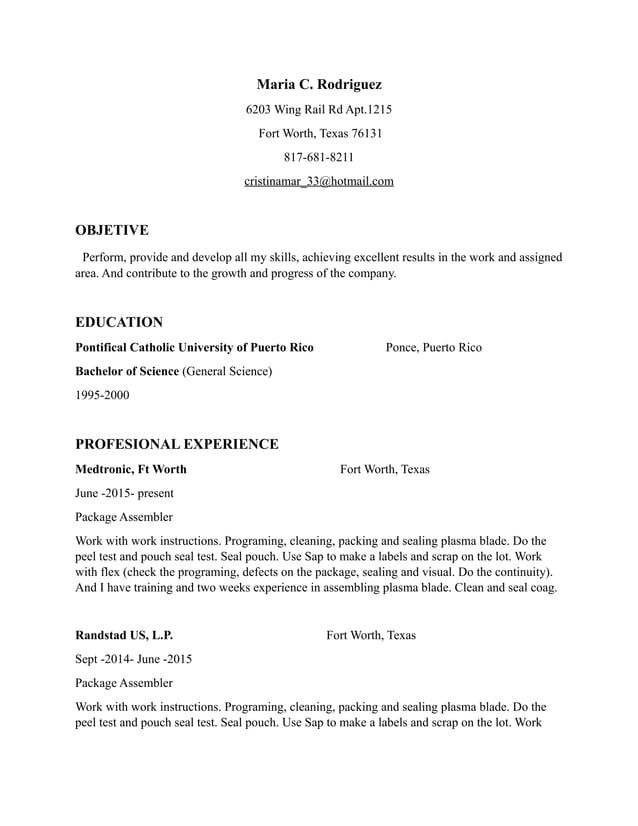 Resume Cristina | RTF