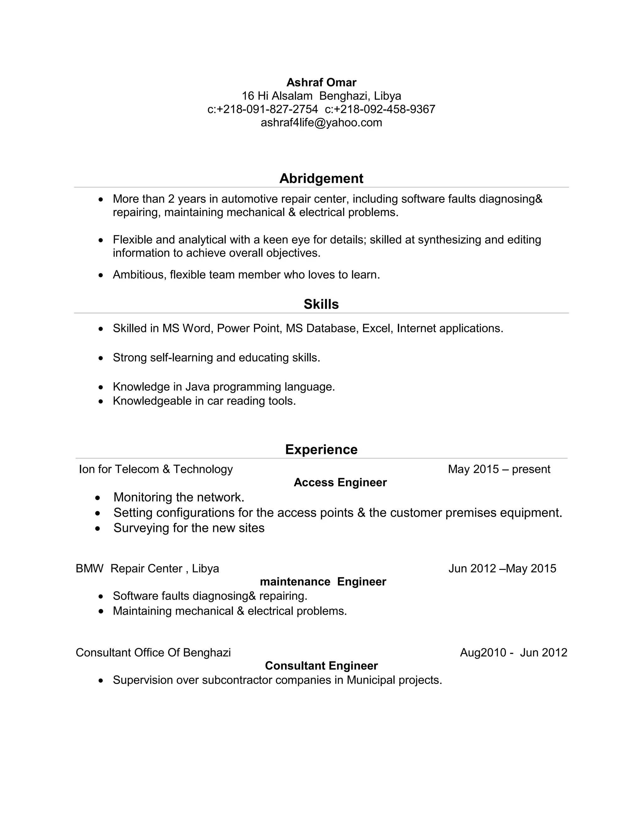 Ashraf CV 2015 | PDF