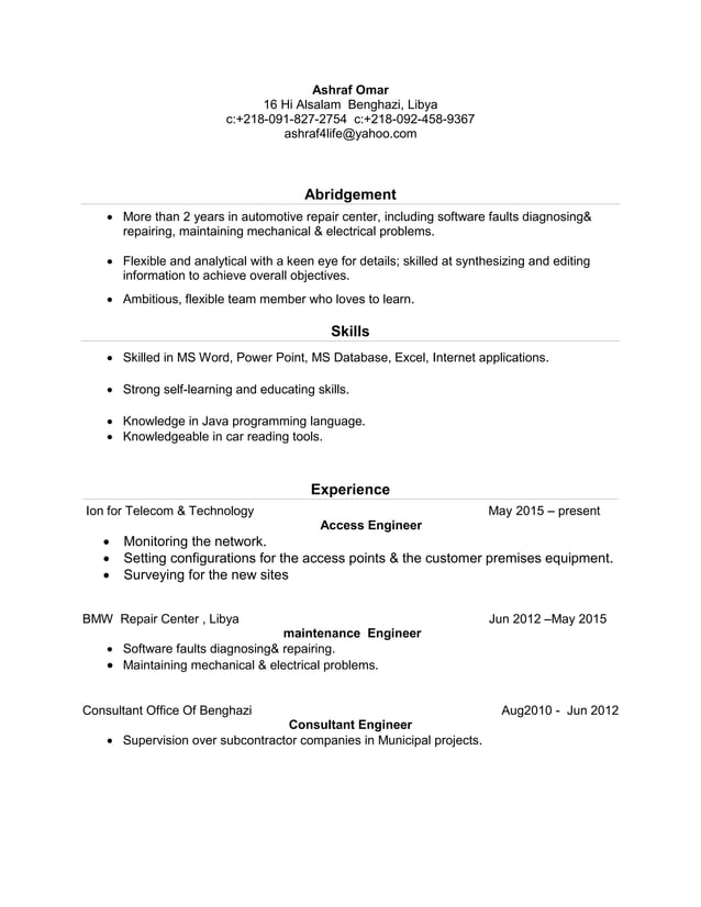 Ashraf CV 2015 | PDF