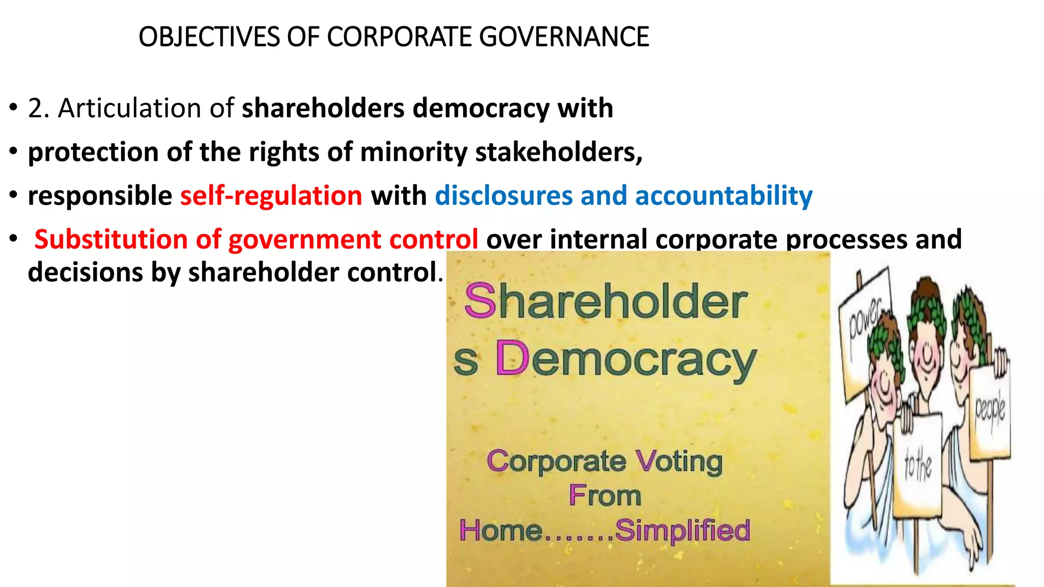 objectives of corporate governance | PPTX