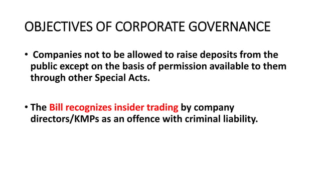 objectives of corporate governance | PPTX | Business Accounting ...
