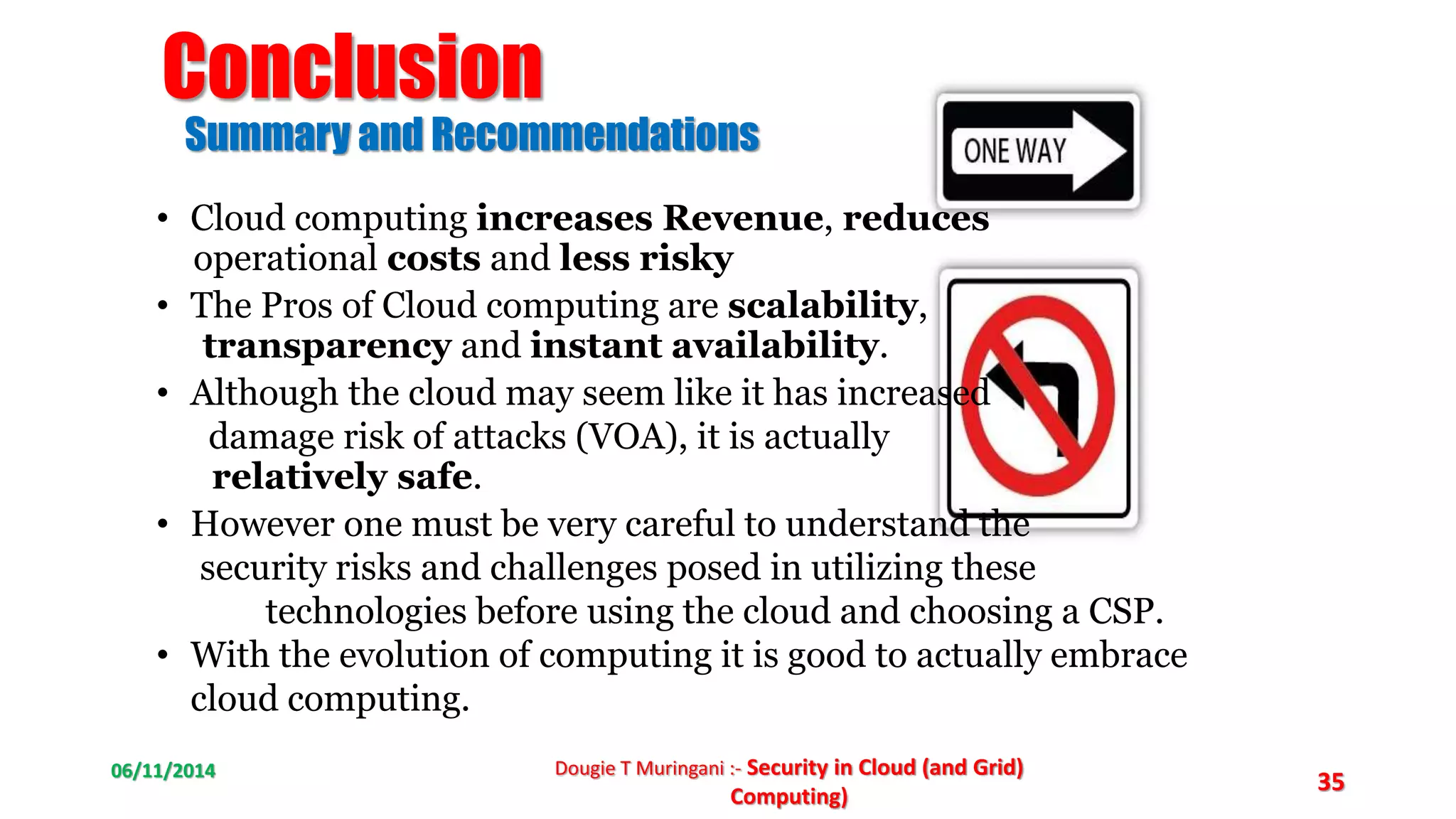 Security in cloud (and grid) computing Overview | PPTX