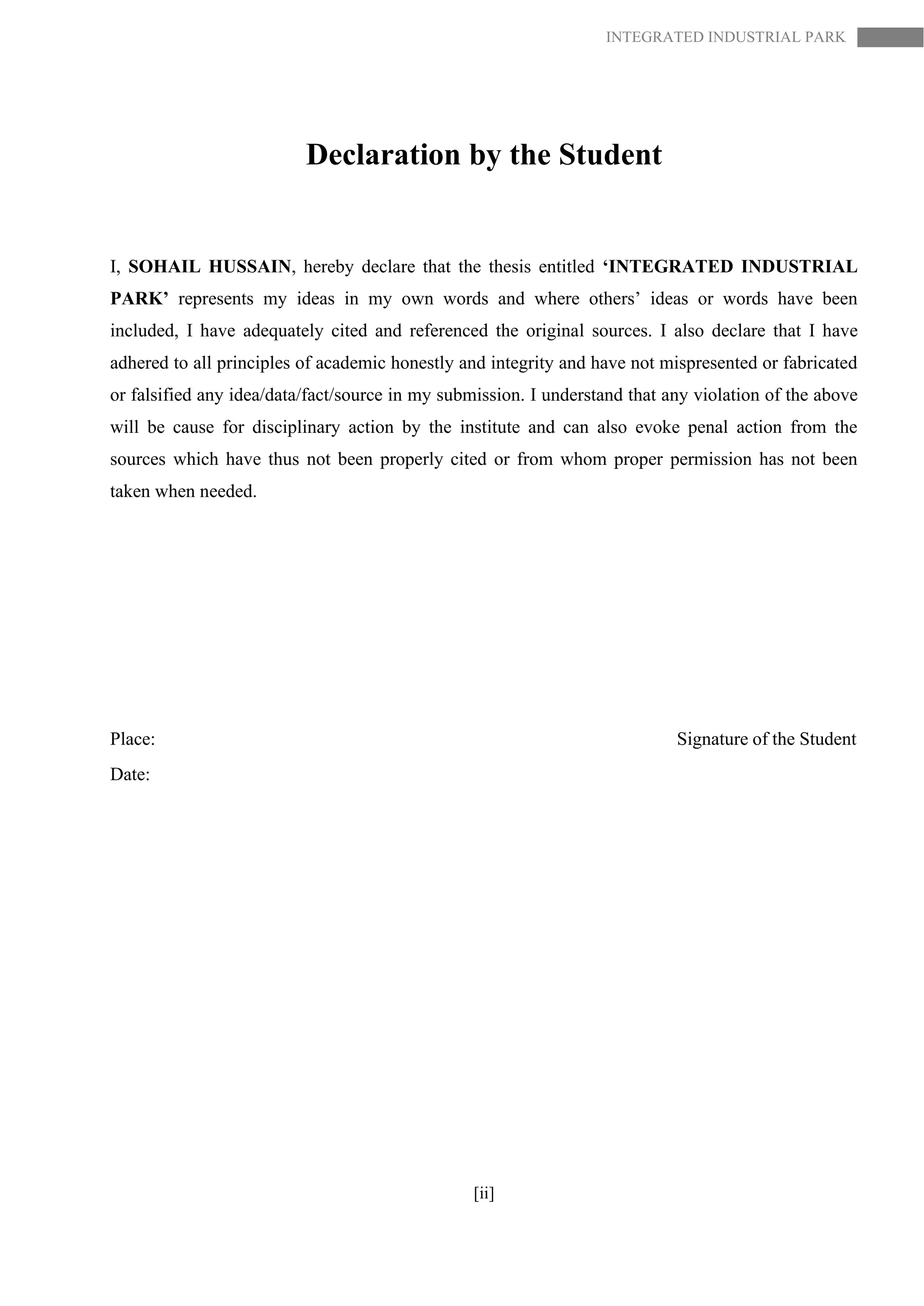 Thesis Report on Integrated Industrial Park | PDF