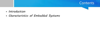 Characteristics of Embedded Systems | PPTX