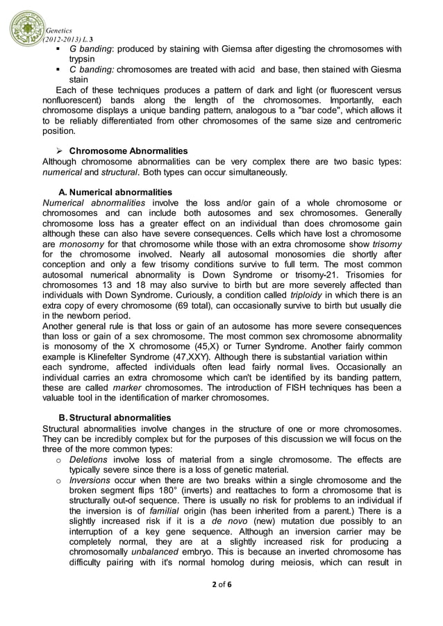Chromosome Structure And Function Doc Infertility Reproductive Health