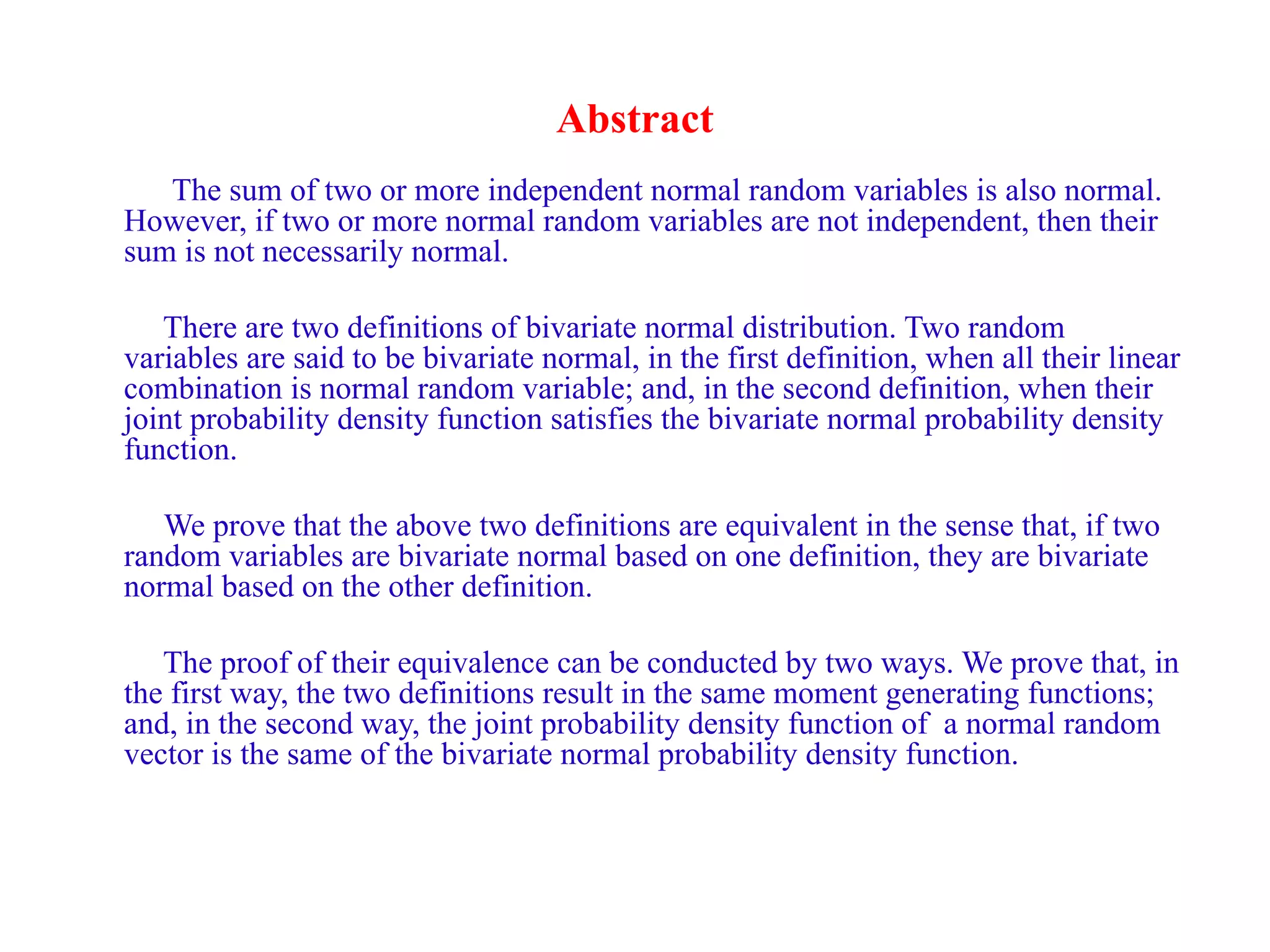 PHÂN PHỐI CHUẨN HAI BIẾN _ BIVARIATE NORMAL DISTRIBUTION | PDF