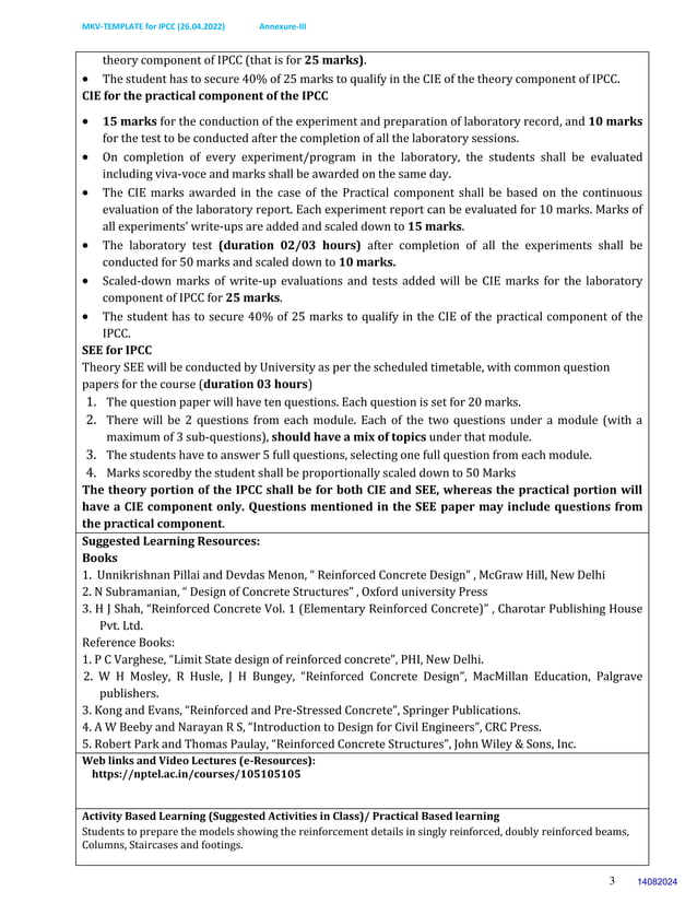 VTU 2022 SCHEME SYLLABUS FOR 5TH SEMESTER.pdf | Civil Engineering ...