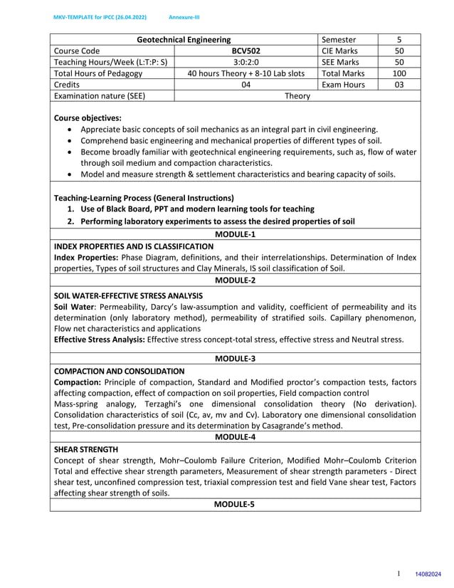 VTU 2022 SCHEME SYLLABUS FOR 5TH SEMESTER.pdf | Civil Engineering ...