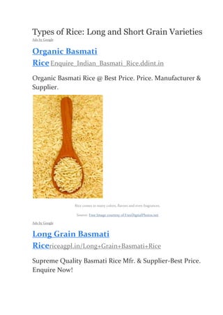 3 classifications for rice length | DOCX