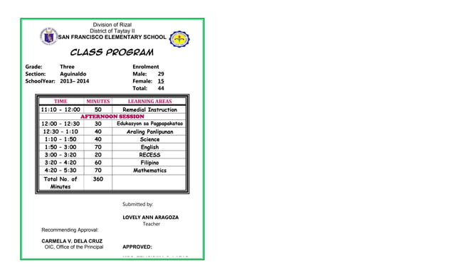 3 class program 2013 2014 | PPT