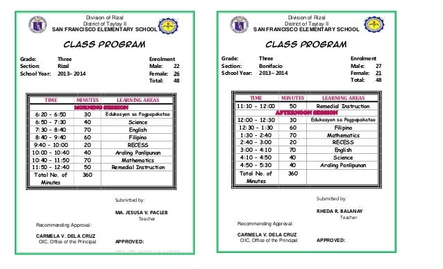 3 class program 2013 2014