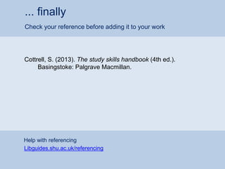 Library Search: Create an APA reference in 3 clicks | PPTX