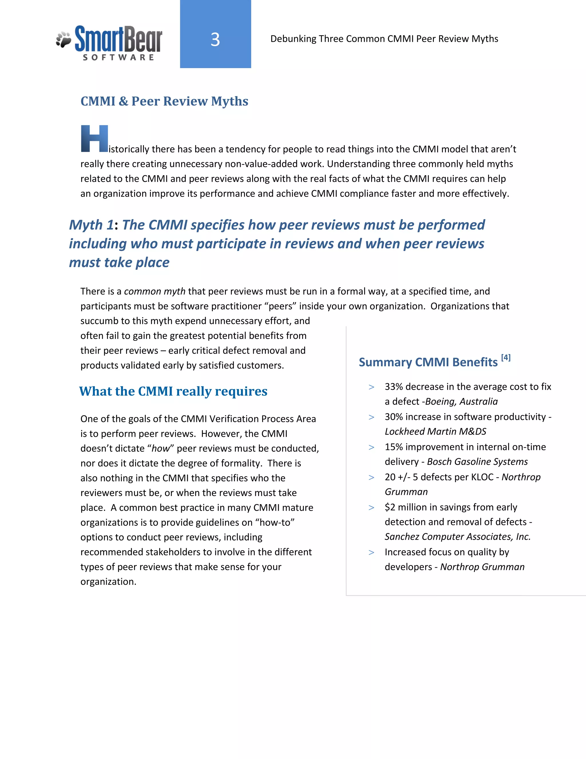 Common CMMI Peer Review Myths | PDF