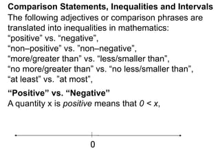3 comparison statements, inequalities and intervals x | PPT