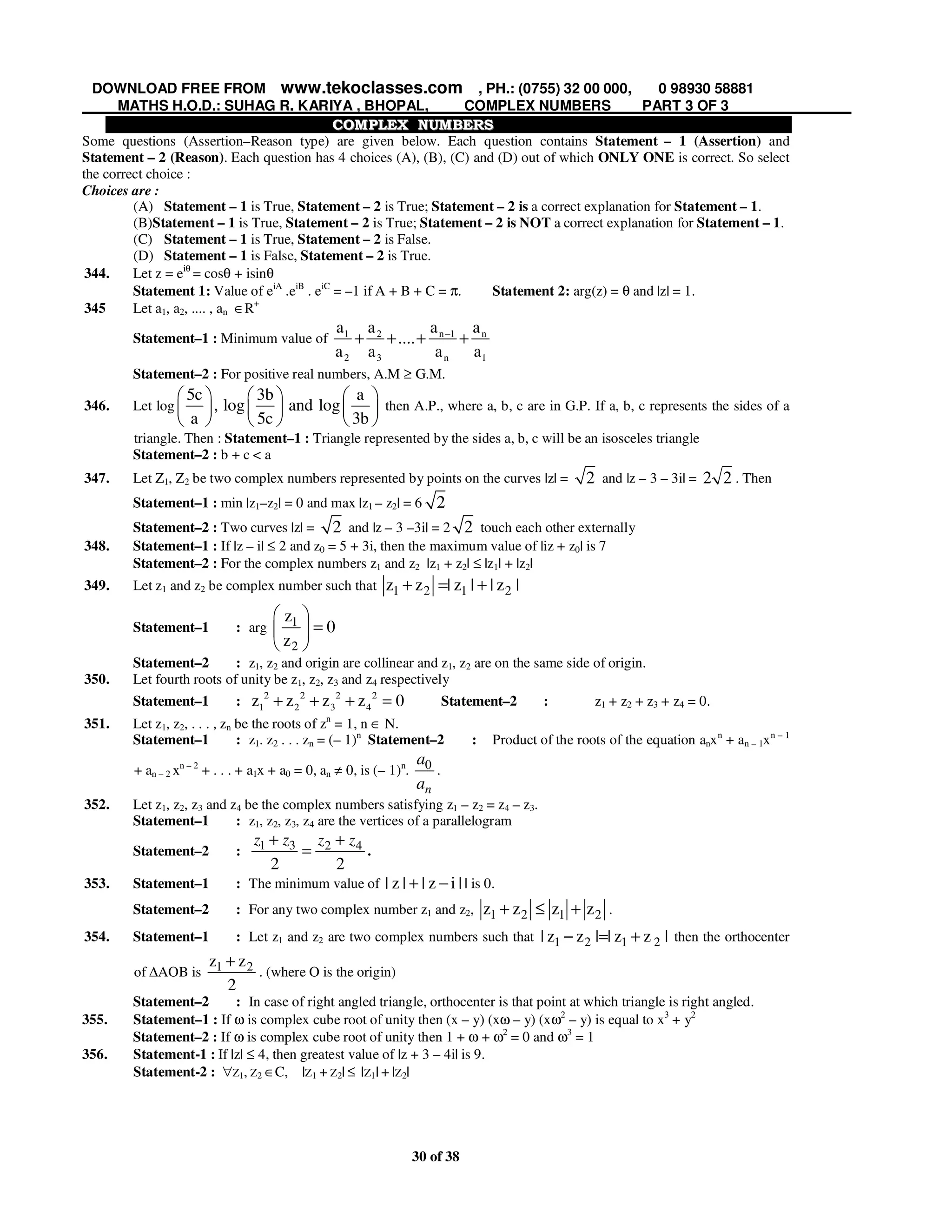 3 complex numbers part 3 of 3 | PDF
