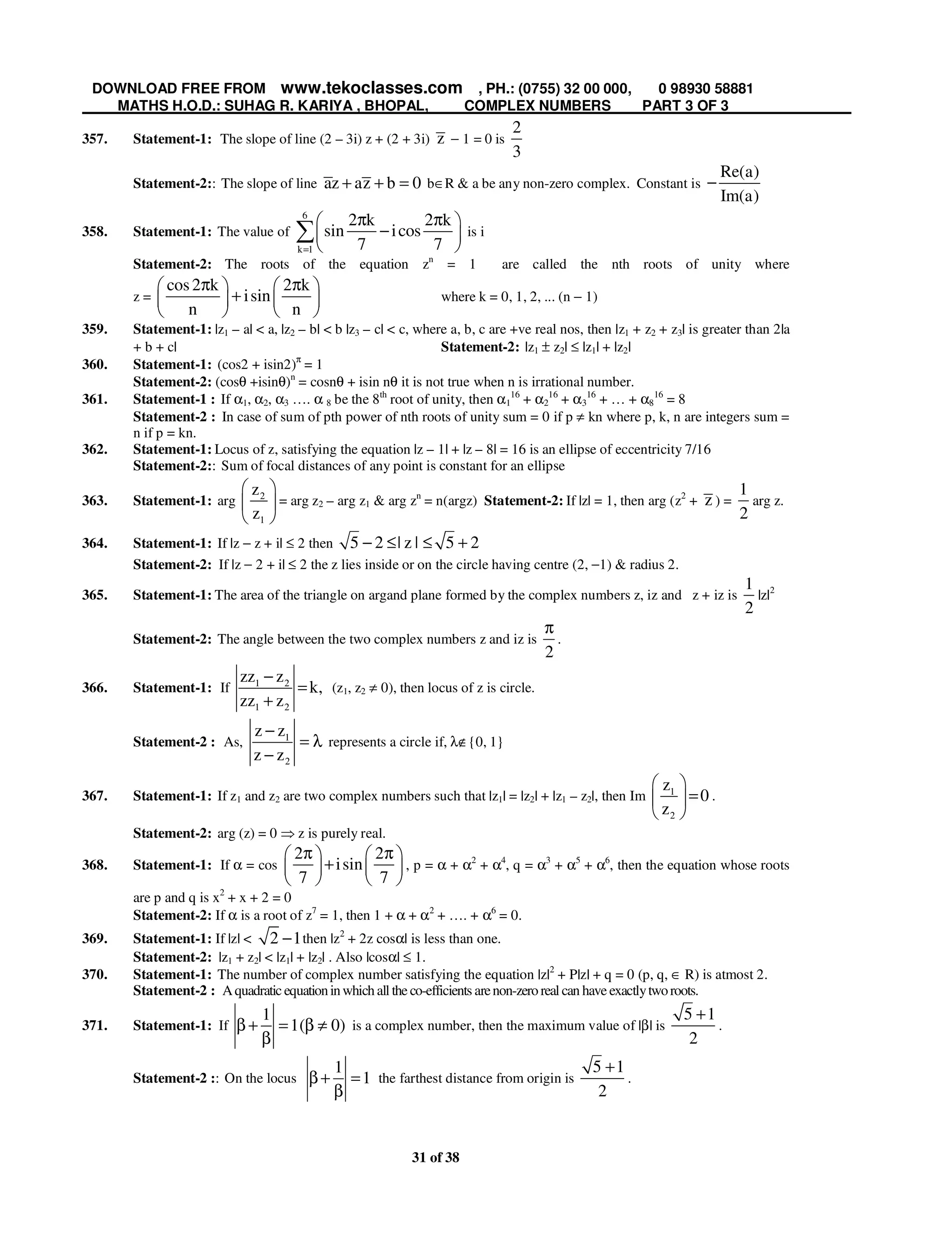 3 complex numbers part 3 of 3 | PDF