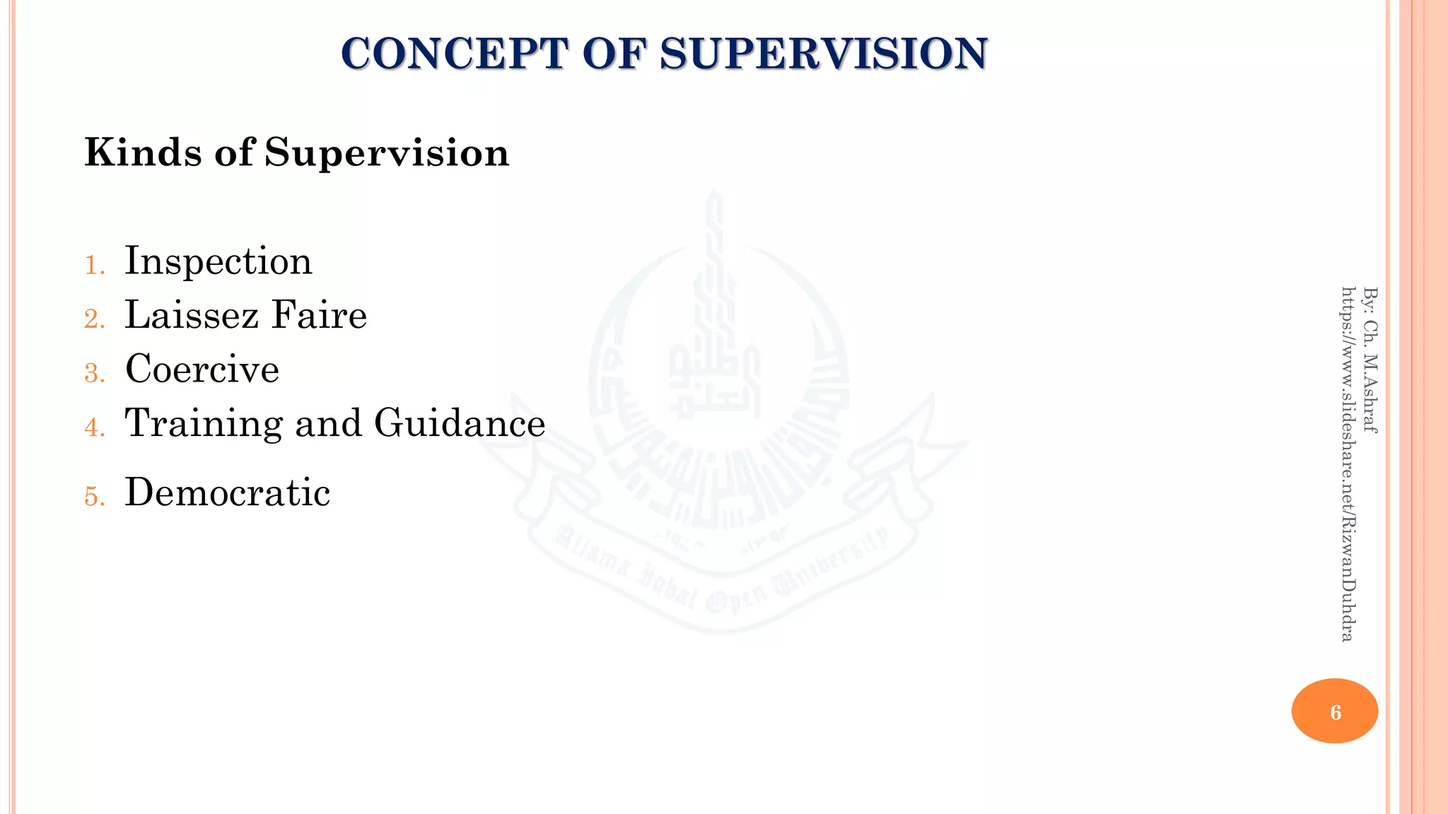 Concept of Supervision IN EDUCATIONAL LEADERSHIP AND MANAGEMENT | PDF