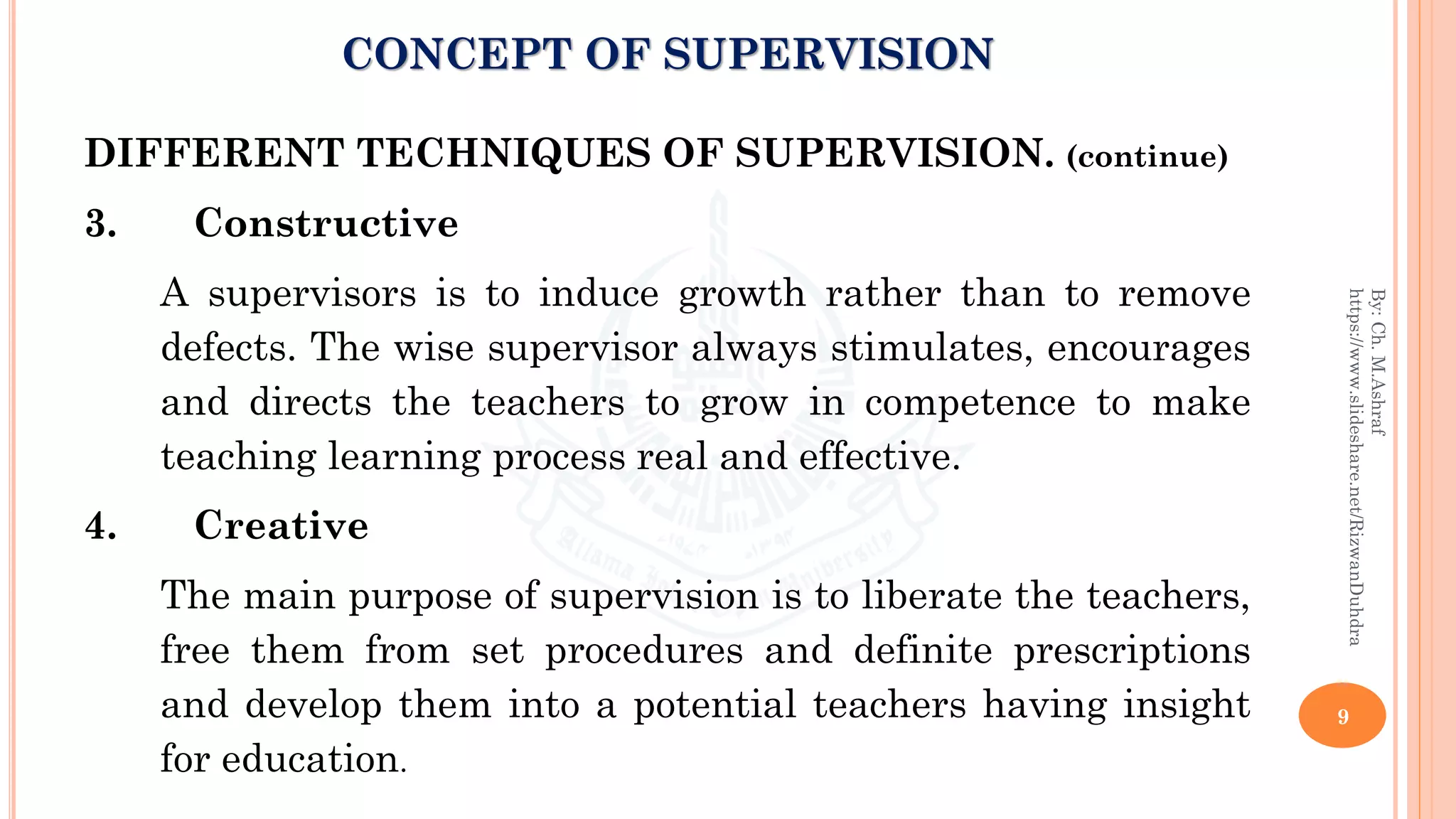 Concept of Supervision IN EDUCATIONAL LEADERSHIP AND MANAGEMENT | PDF